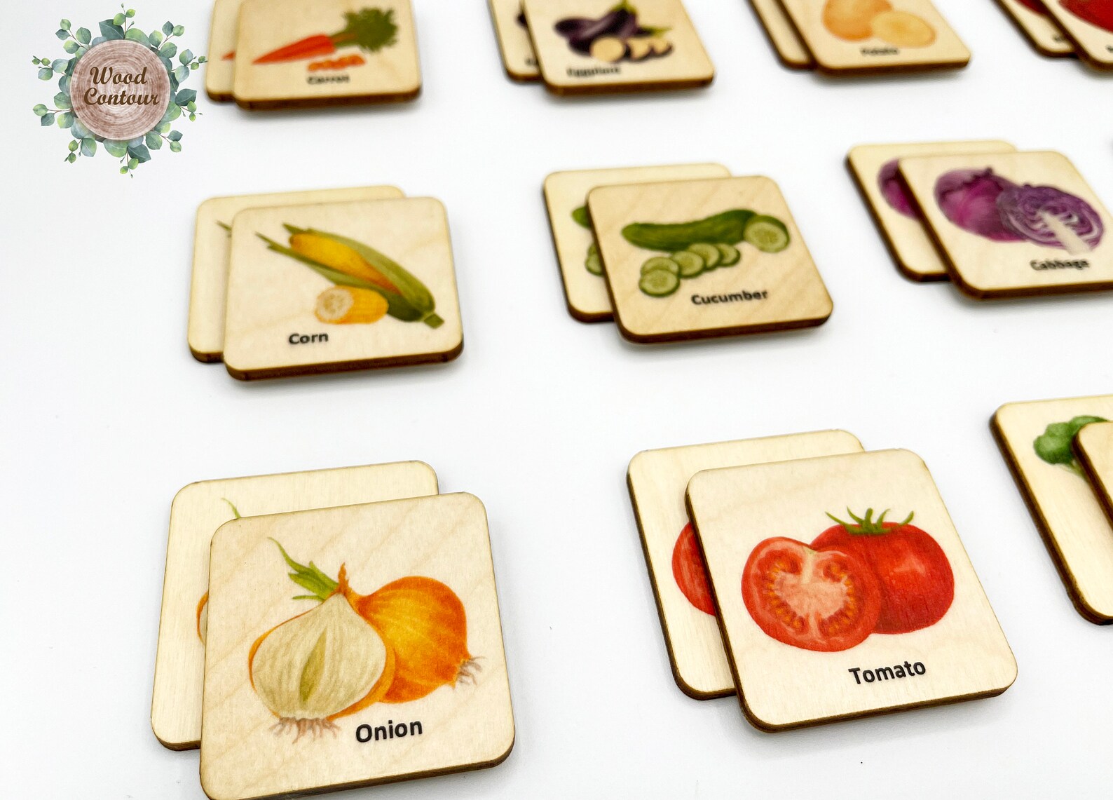 Montessori Wooden Vegetables Matching Cards/homeschool - Etsy