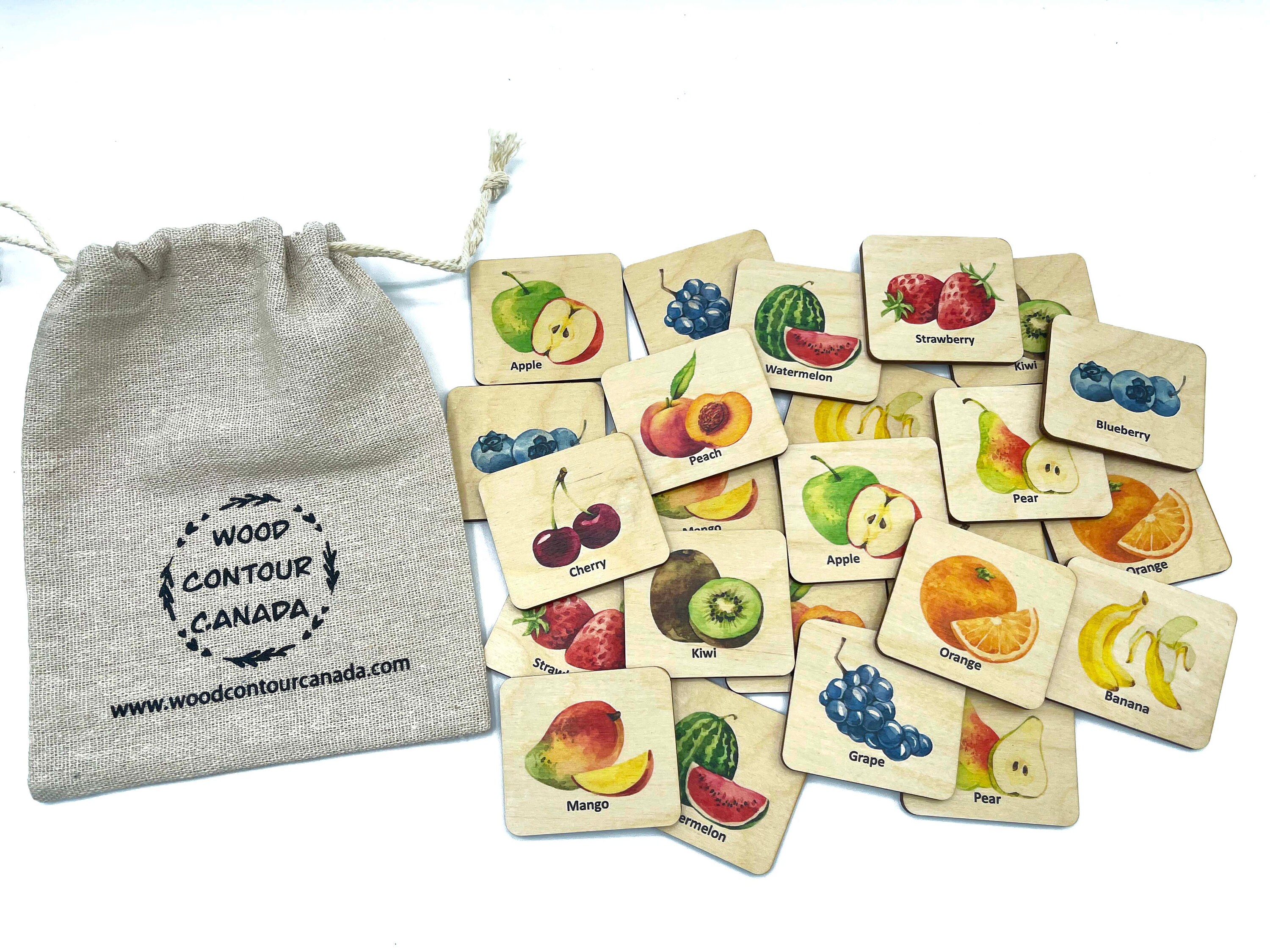 Wooden Montessori Fruits Memory Game/ Toddler Preschool - Etsy