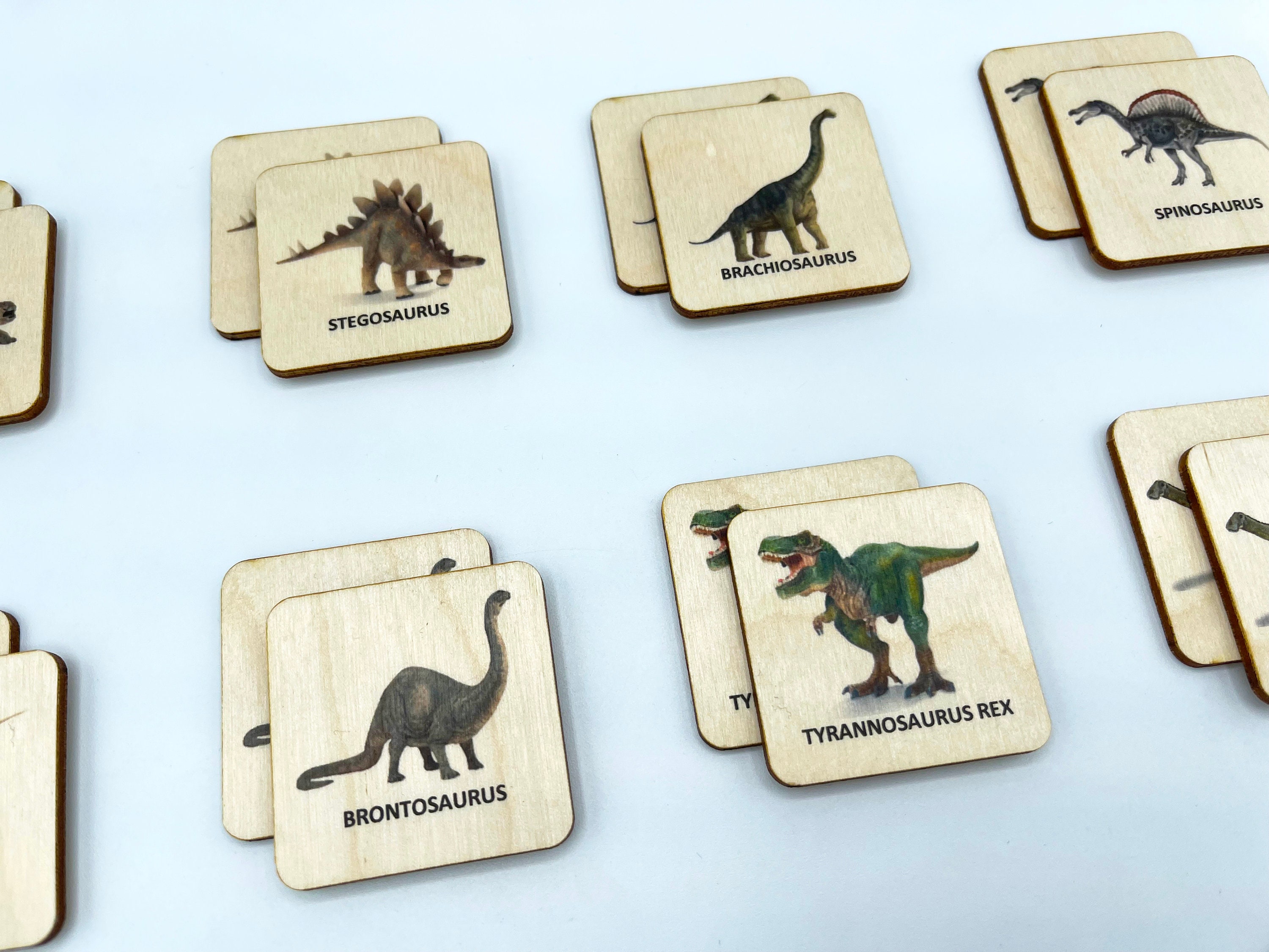 Wooden Dinosaurs Memory Game/ Montessori Toy Matching Game for - Etsy