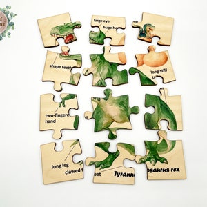 Montessori Wooden Dinosaur Anatomy Puzzle/ Homeschool Kindergarten ...