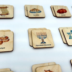 Wooden Hanukkah Celebration Memory Game for Kids, Hanukkah Gift for ...