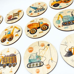 Montessori Wooden Truck Puzzle Toys/ Toddler Kids Learning Puzzle ...
