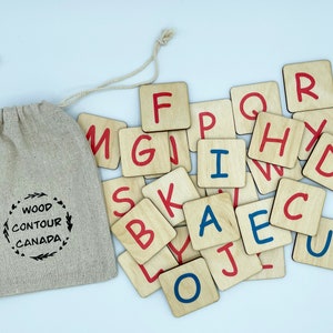 Montessori Wooden Alphabet ABC Uppercase Lowercase Cards/ Alphabet ...