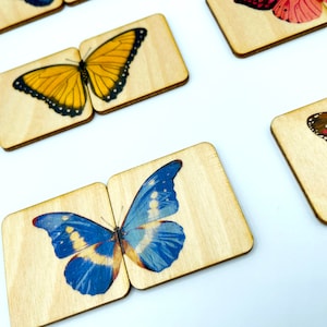 Montessori Wooden Butterfly Matching Game/ Homeschool Learning ...