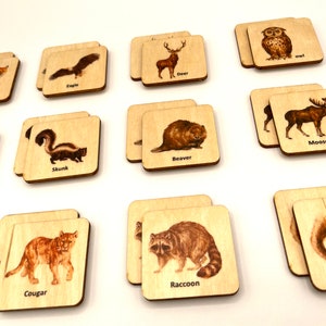 Montessori Wooden North America Animals/ Woodland Animals Matching ...