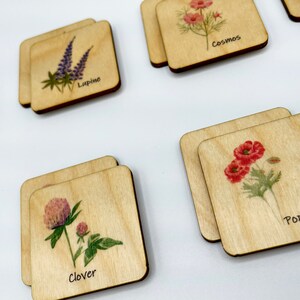 Montessori Wooden Wildflowers Memory Game/ Matching Cards/ Homeschool ...
