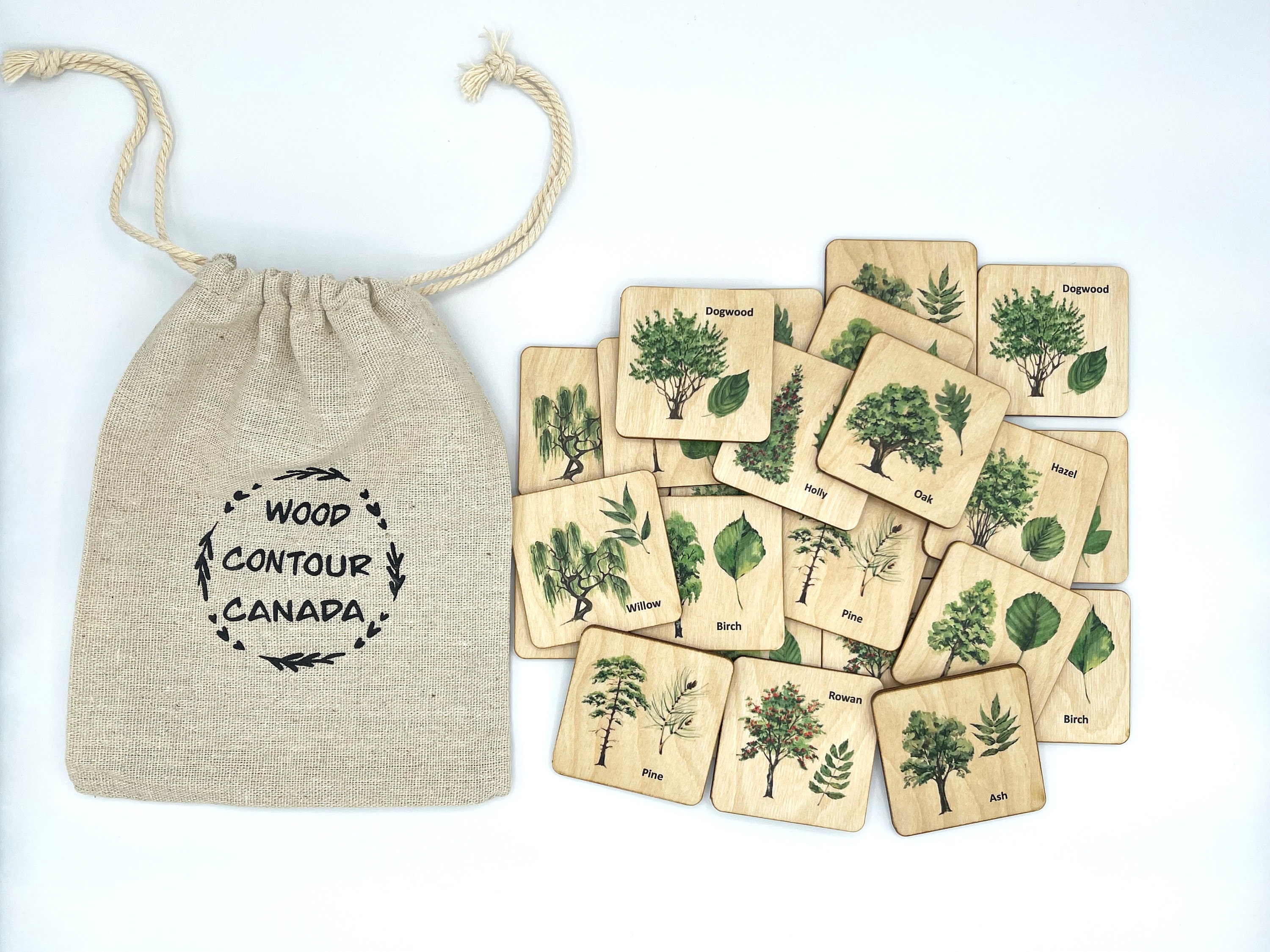 Wooden North American Tree Leaf Matching Game Montessori - Etsy