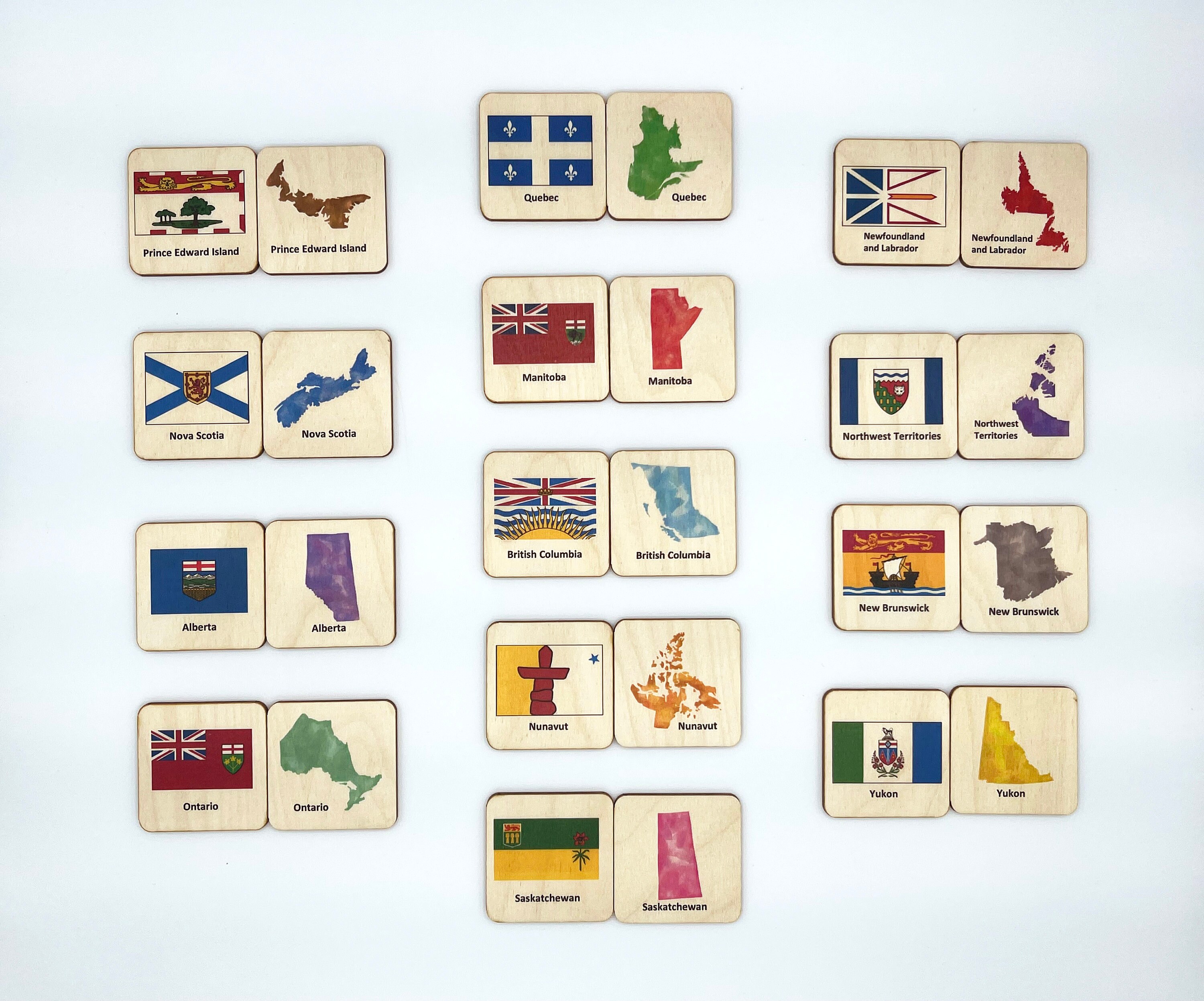 Montessori Canada Map and Flags Matching Cards/ Canada - Etsy Canada