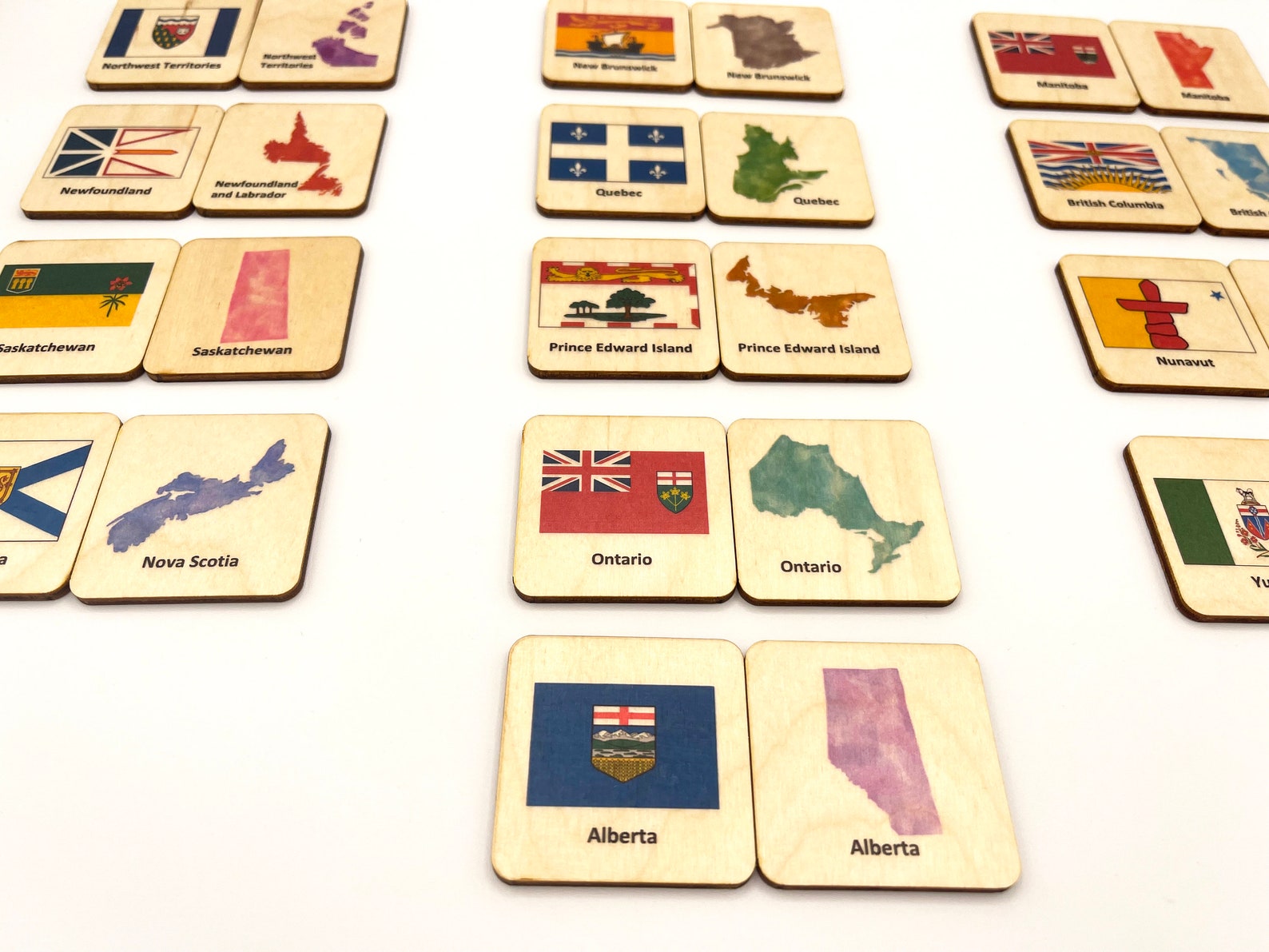 Montessori Canada Map and Flags Matching Cards/ Canada | Etsy