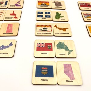 Montessori Canada Map and Flags Matching Cards/ Canada | Etsy