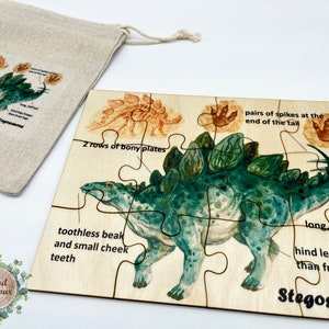 Montessori Wooden Dinosaur Anatomy Puzzle/ Homeschool Kindergarten ...