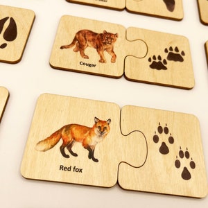 Montessori Wooden Woodland Animals Tracks Puzzle/ Homeschool ...