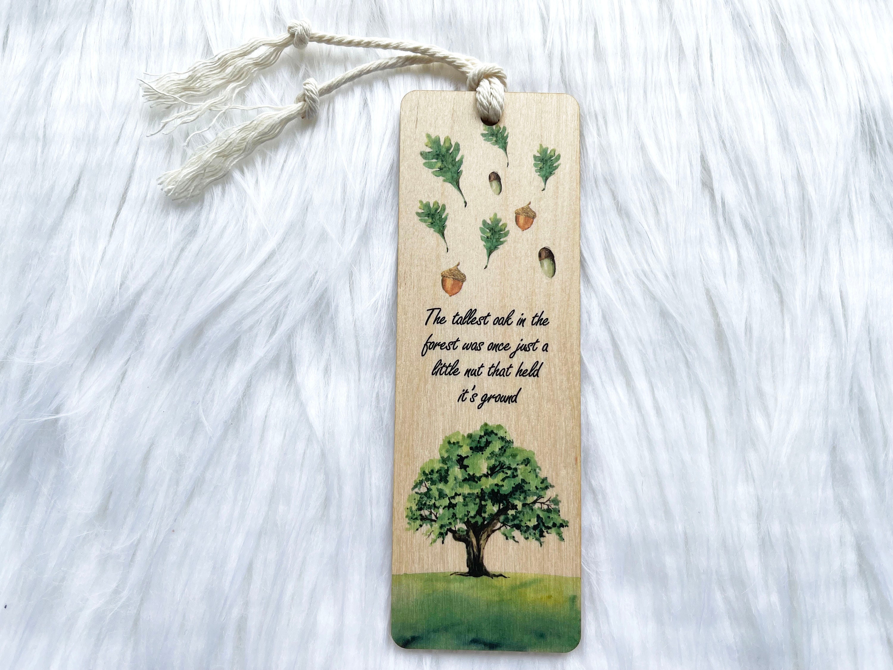 Personalized Wooden Trees Bookmark / Custom Oak Willow Pine - Etsy