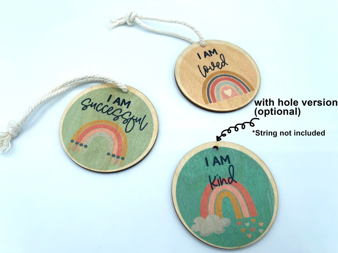 Wooden Boho Rainbow Affirmation Cards/ Affirmation Station - Etsy