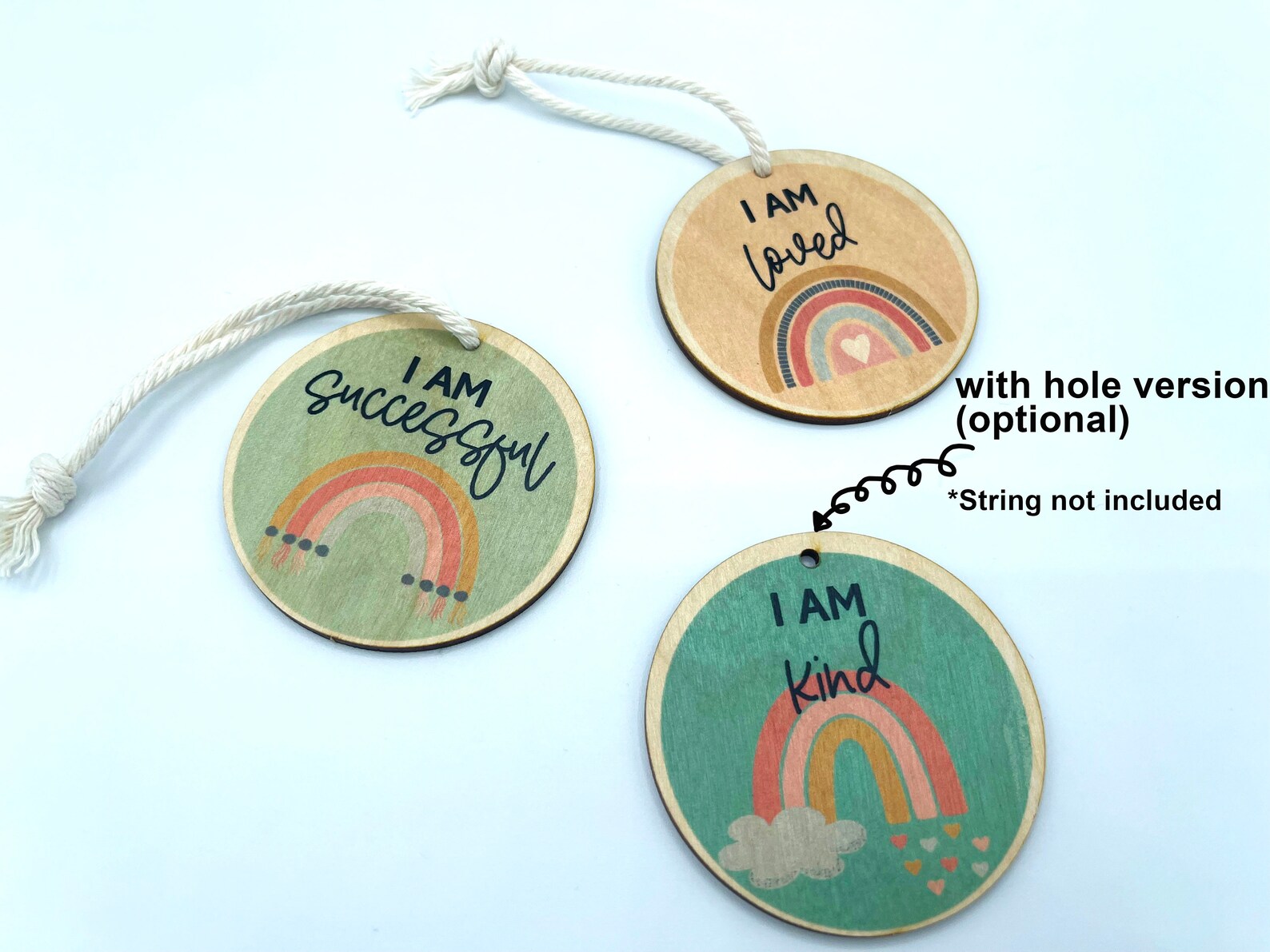 Wooden Boho Rainbow Affirmation Cards/ Affirmation Station Classroom ...