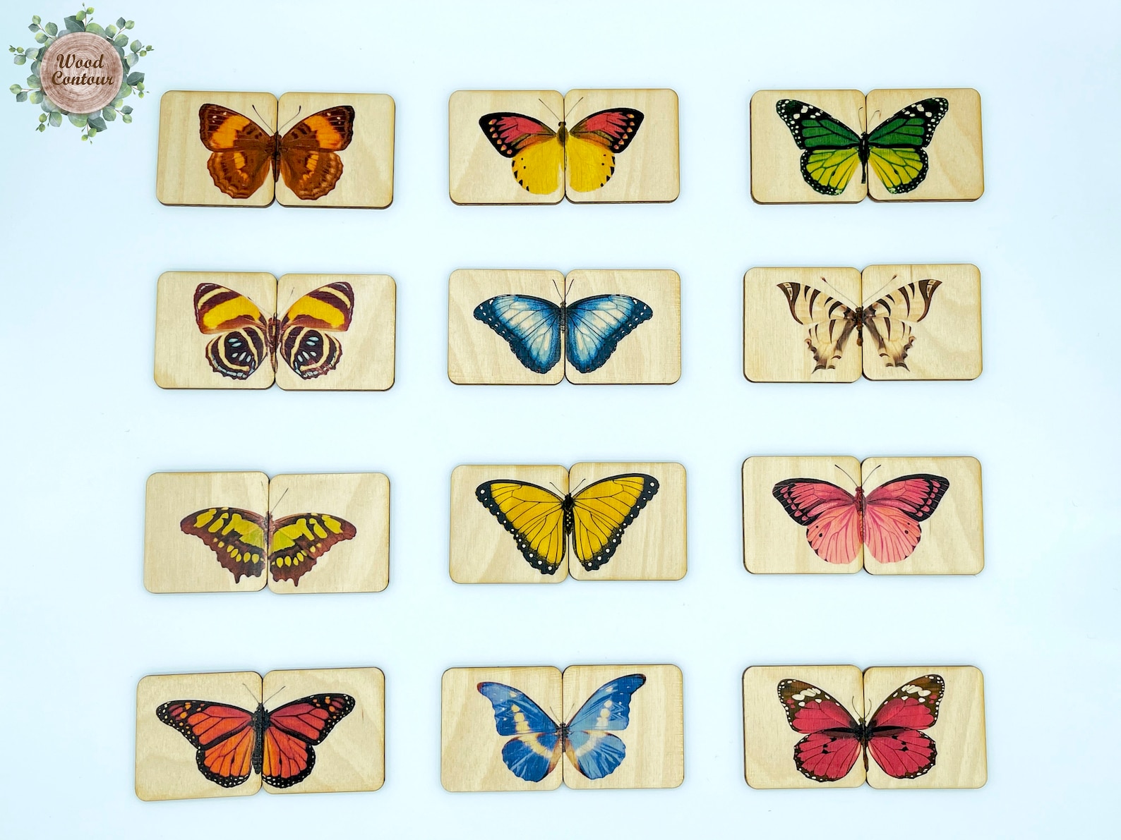 Montessori Wooden Butterfly Matching Game/ Homeschool Learning ...