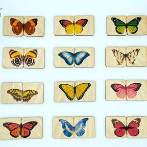 Montessori Wooden Butterfly Matching Game/ Homeschool Learning ...