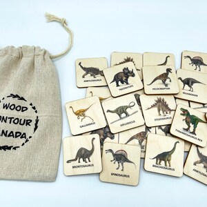 Wooden Dinosaurs Memory Game/ Montessori Toy Matching Game for - Etsy