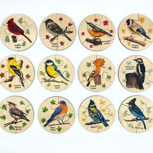 Montessori Bird Puzzle Matching Game/ Toddler Kids Learning Jigsaw ...