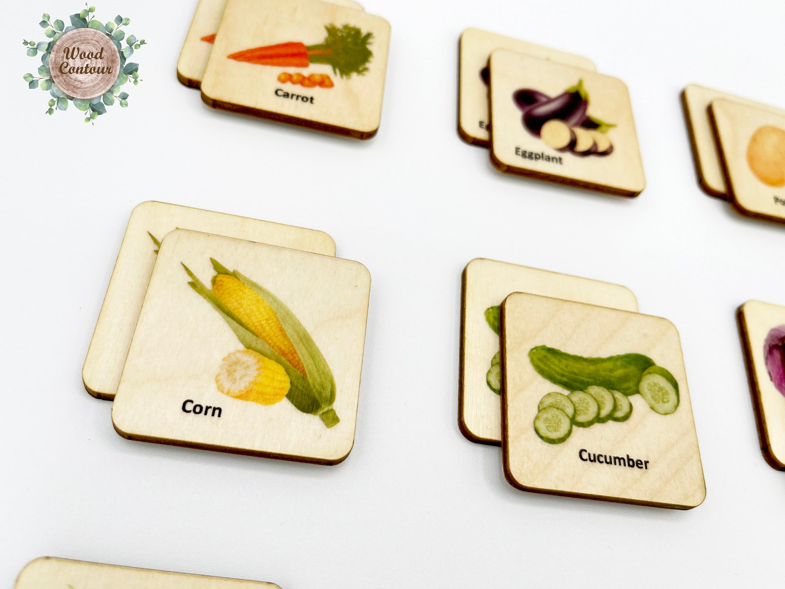 Montessori Wooden Vegetables Matching Cards/homeschool - Etsy