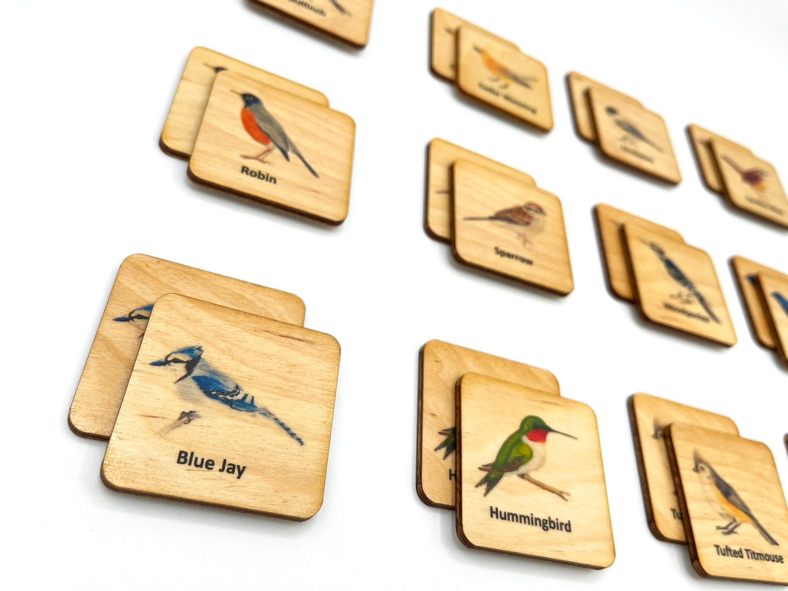 Wooden Birds Memory Game Montessori Toys Wood Animals | Etsy