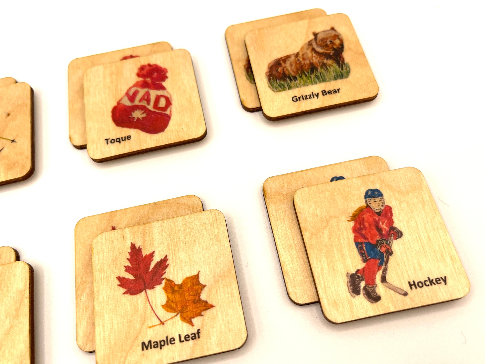 Montessori Wooden Canada Canadian Symbols Memory Game/ Learn | Etsy