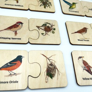 Montessori Wood Backyard Birds and Nests Matching Puzzle/ Homeschool ...