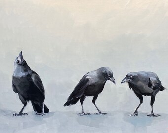 Crow painting | Etsy