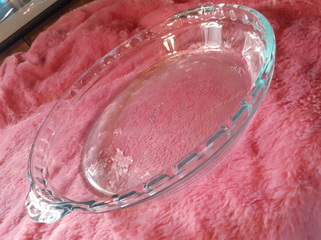 Vintage Pyrex 229 9.5 Inch Clear Glass With Blue Tint Deep Dish Pie ...