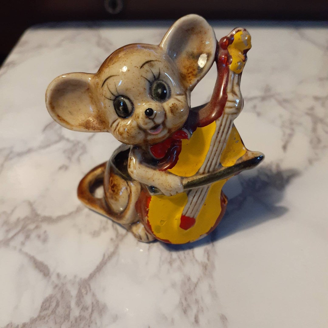 Vintage Porcelain Anthropomorphic Mouse Playing Cello - Etsy