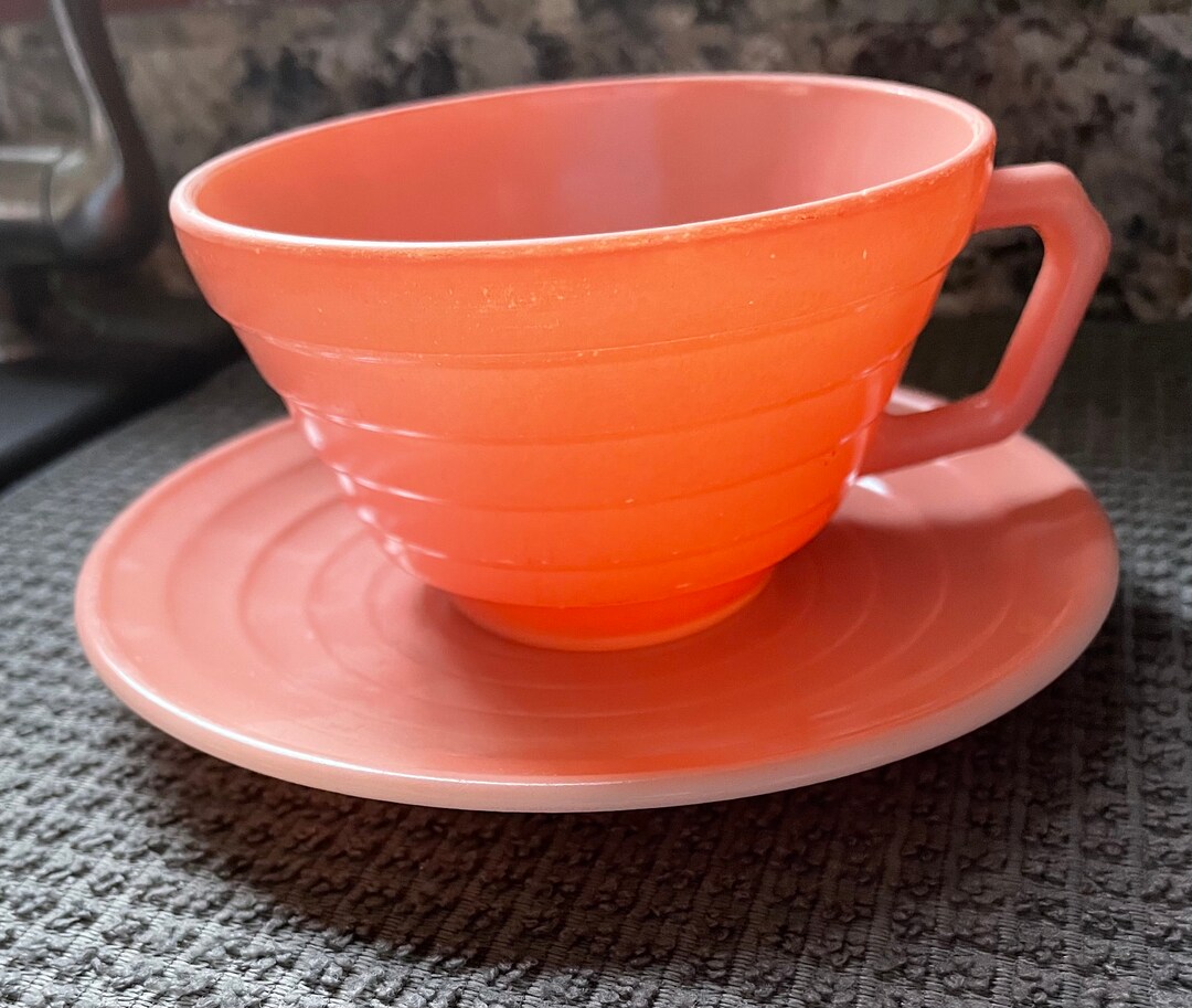Vintage Hazel Atlas Cup and Saucer - Etsy