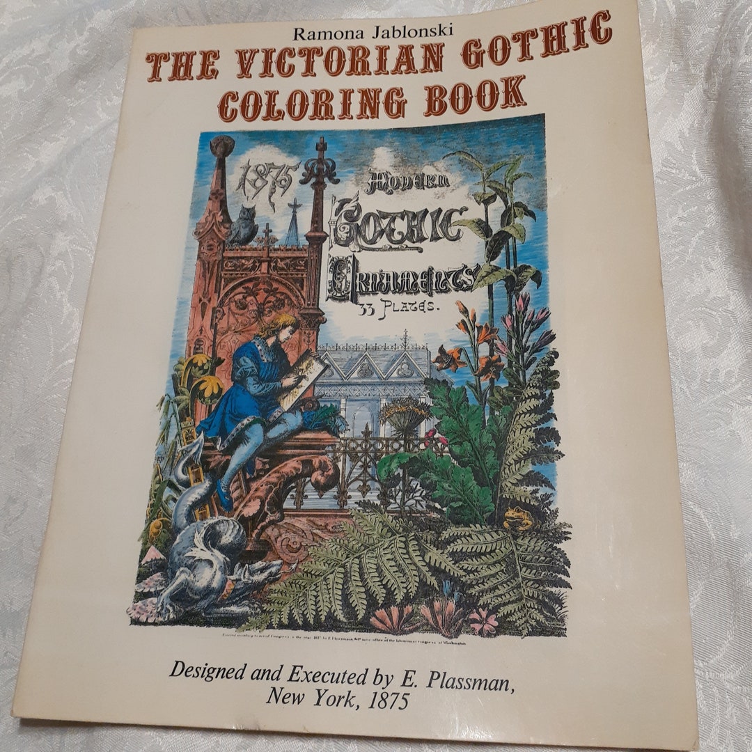 The Victorian Gothic Coloring Book by Ramona Jablonski Paperback NOS - Etsy