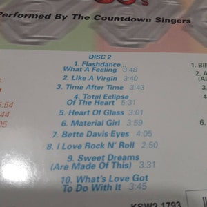 Vintage Hits From the 80s Performed by the Countdown Singers 3 Music CD ...