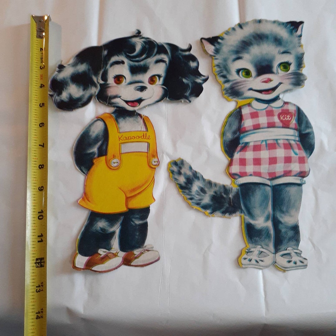 Vintage Kit & Papoodle Cut Large Paper Doll Set 1954 - Etsy
