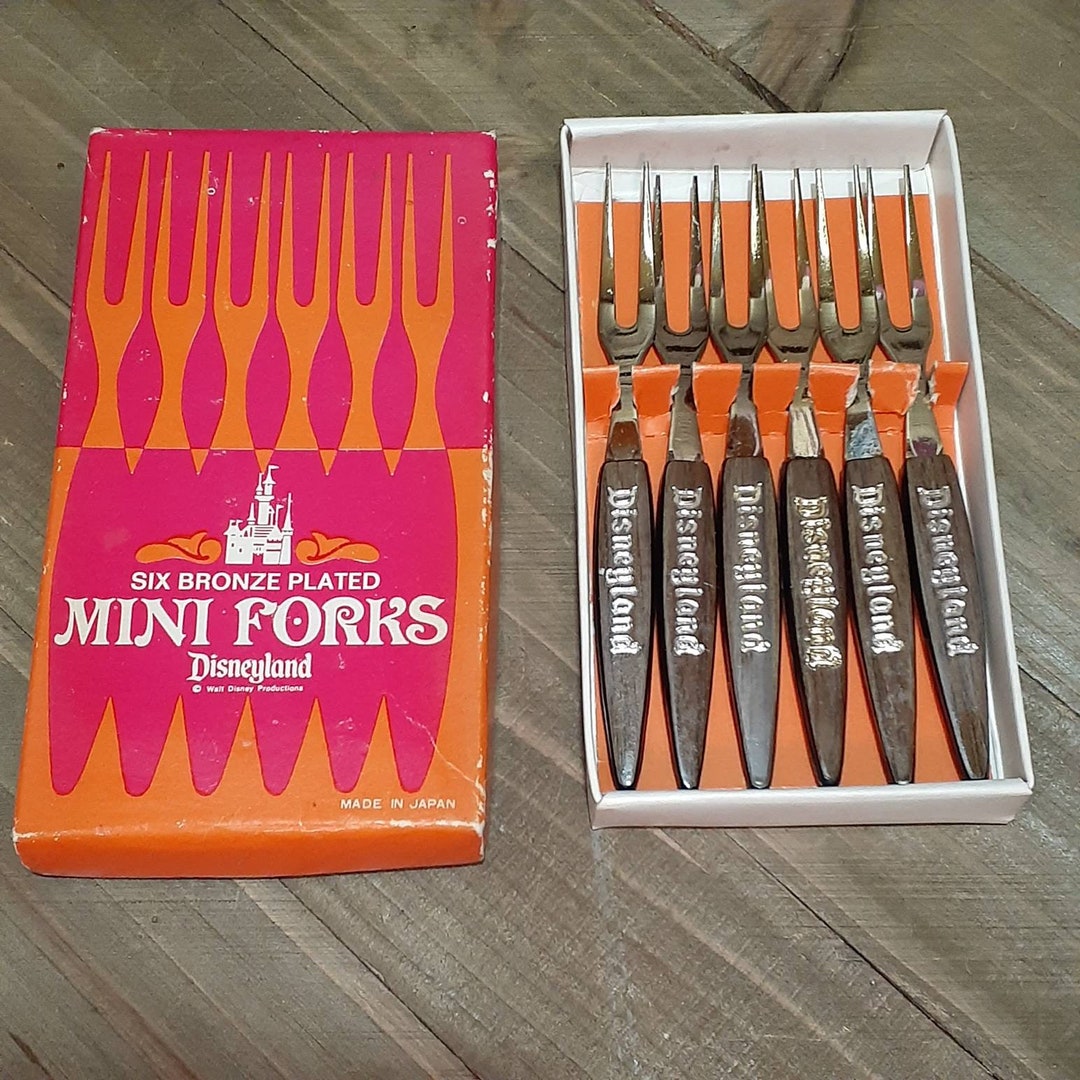 Vintage Disneyland Set of 6 Bronze Plated Mini Forks With Box by Walt ...
