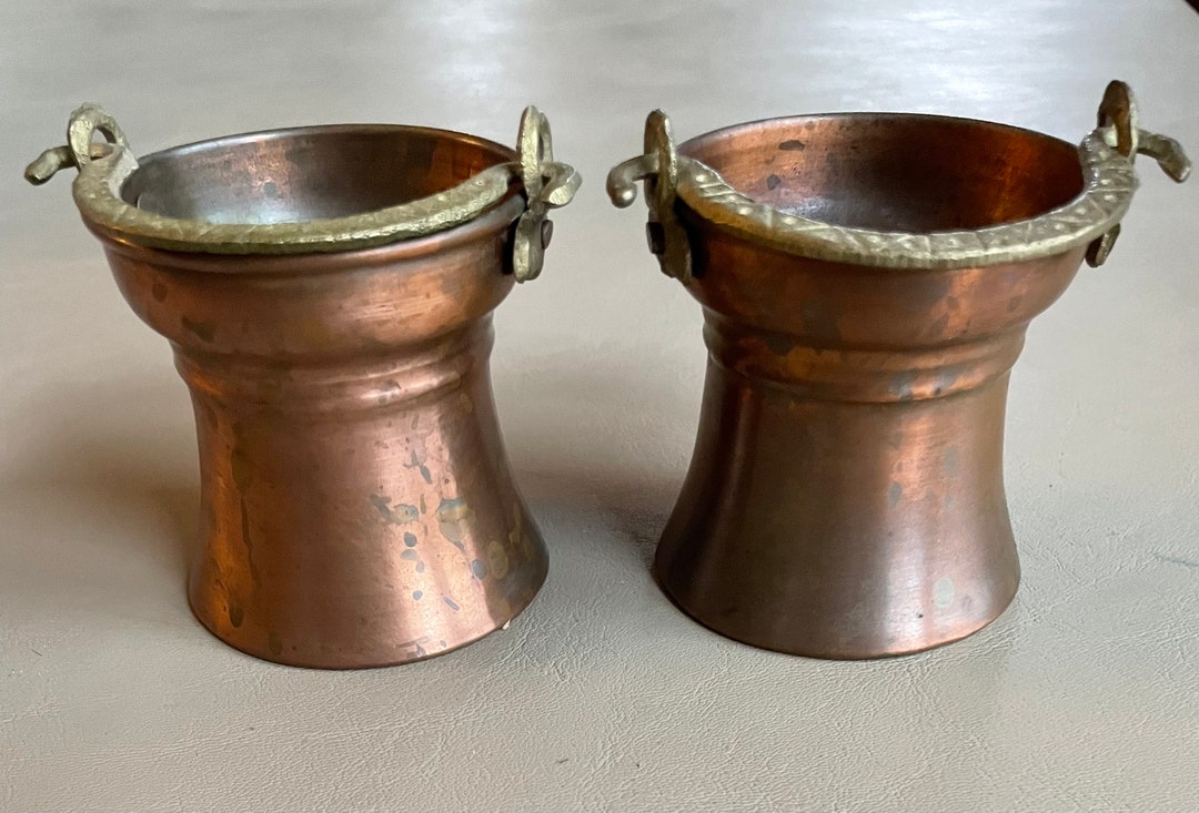 Vintage Miniature Copper Bucket With Brass Handle 2 Available - Etsy