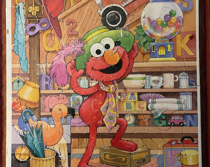 Vintage Elmo Tray Puzzle by Golden Books - Etsy