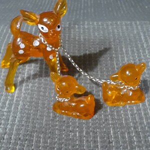 Vintage Orange Lucite Deer Family Figurines - Etsy