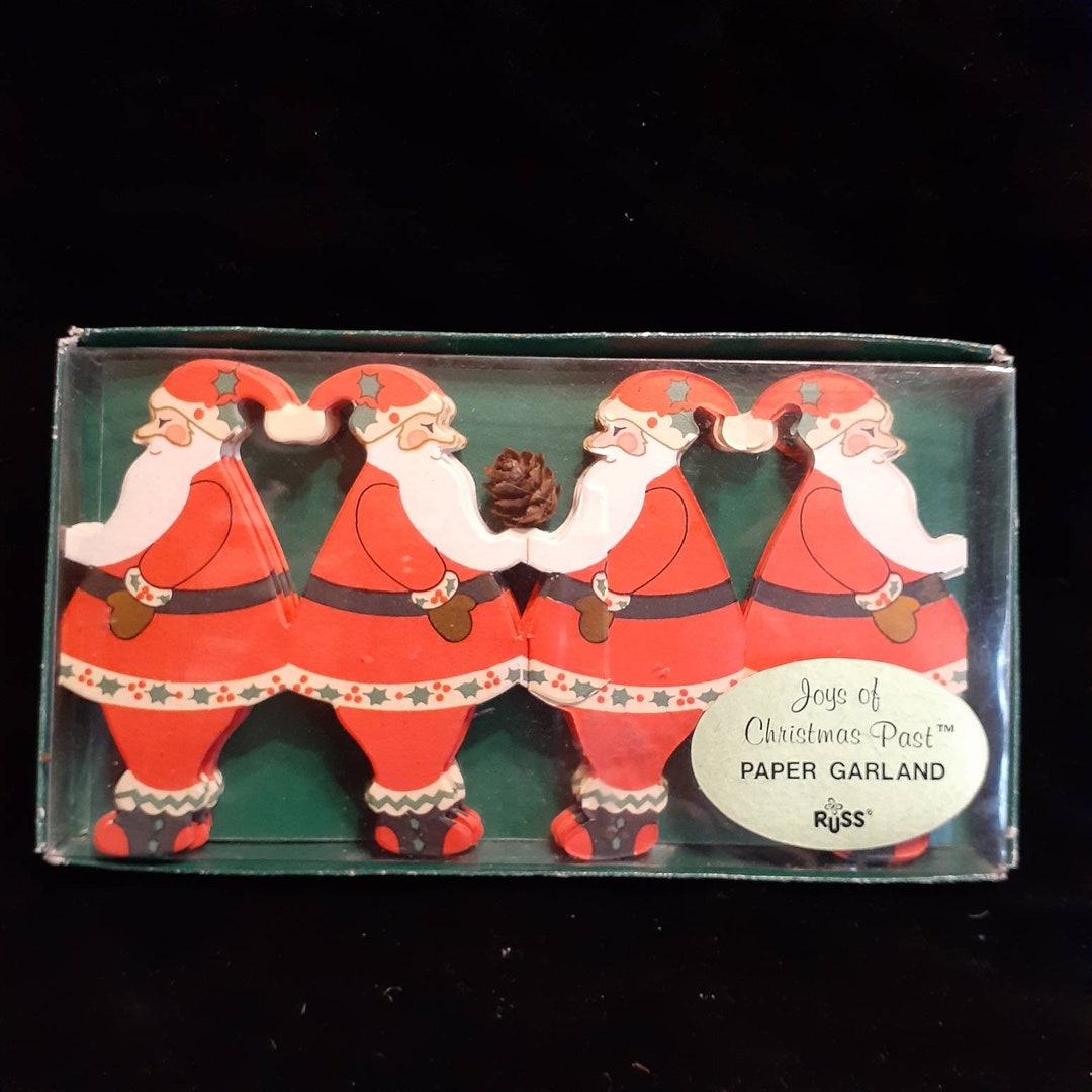 Vintage Paper Garland Santa's Joys of Christmas Past by Russ - Etsy