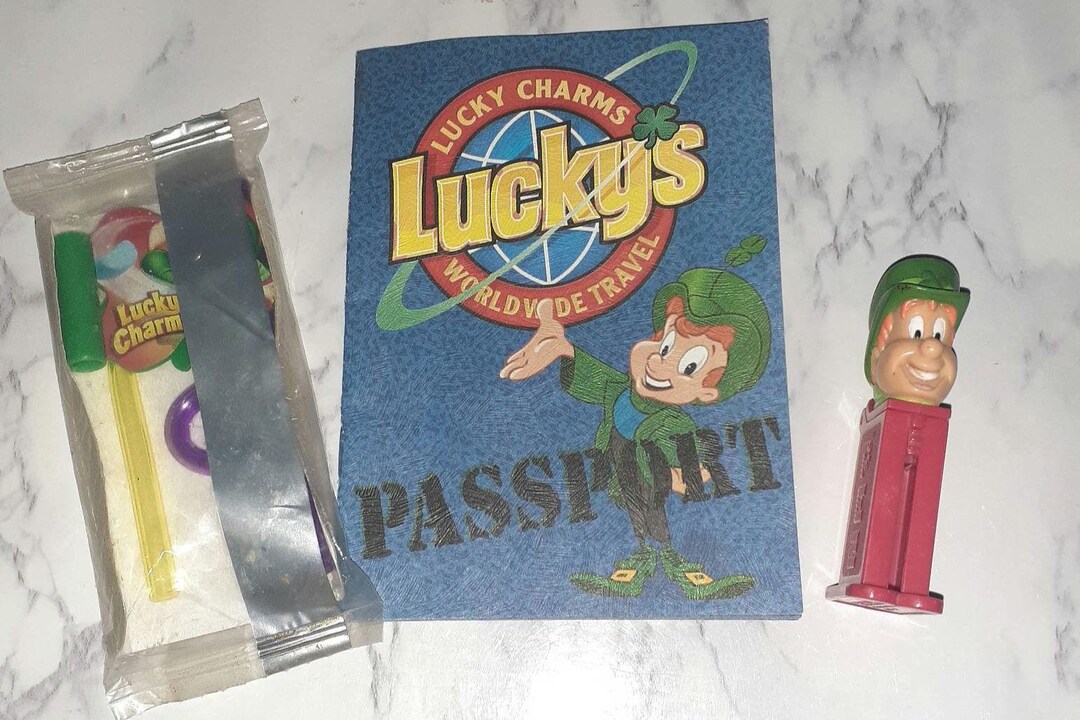 Vintage Lucky Charms Lot of 3 Items Straw Passport Pez - Etsy