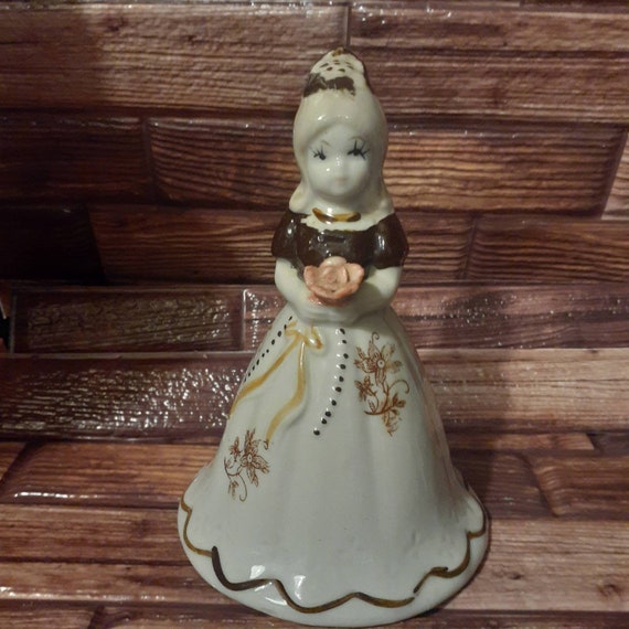 Vintage Brinn & Co Girl Figurine Bell - Etsy