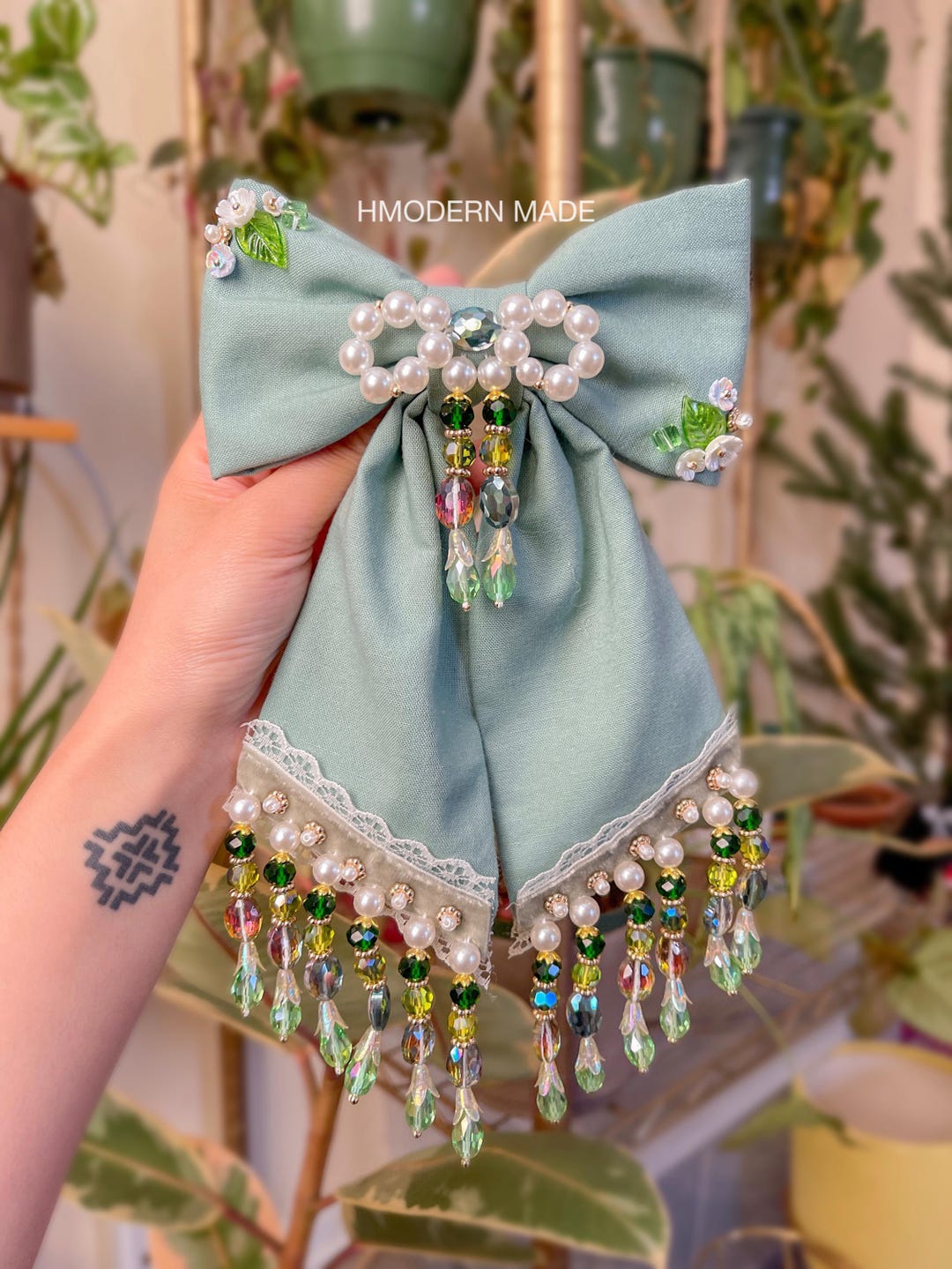 Hmong Sage Green Sailor Bow - Hmong Hair Bow - Etsy