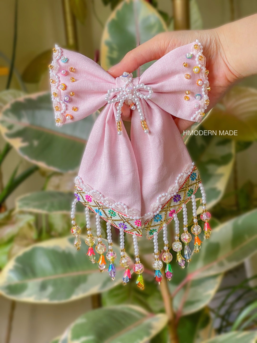 Hmong Pink Sailor Bow Hmong Hair Bow - Etsy