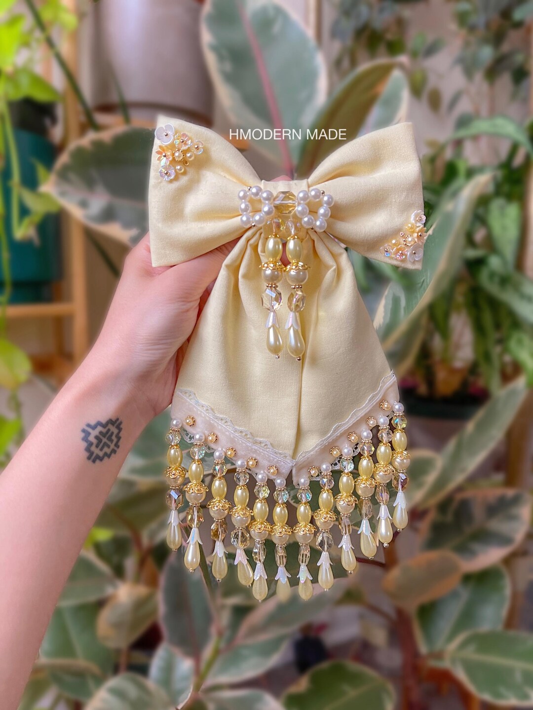 Hmong Yellow Sailor Hair Bow Hmong Inspired Hair Bow - Etsy