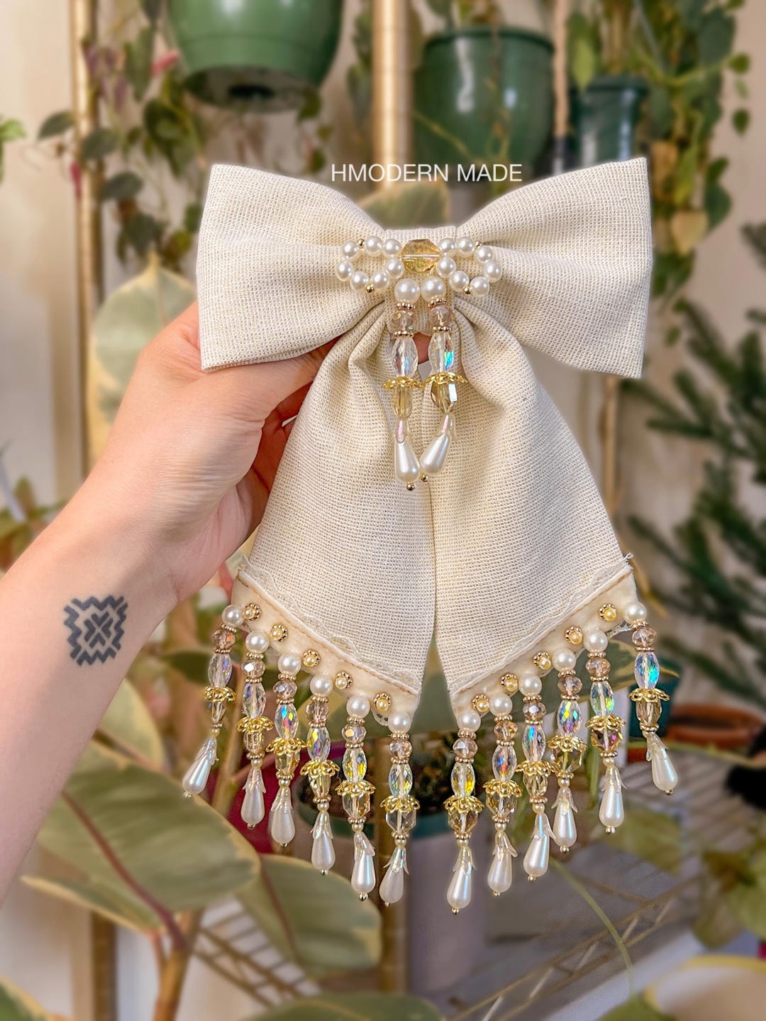 Hmong Shimmery Ivory Sailor Hair Bow - Hmong Hair Bow - Etsy