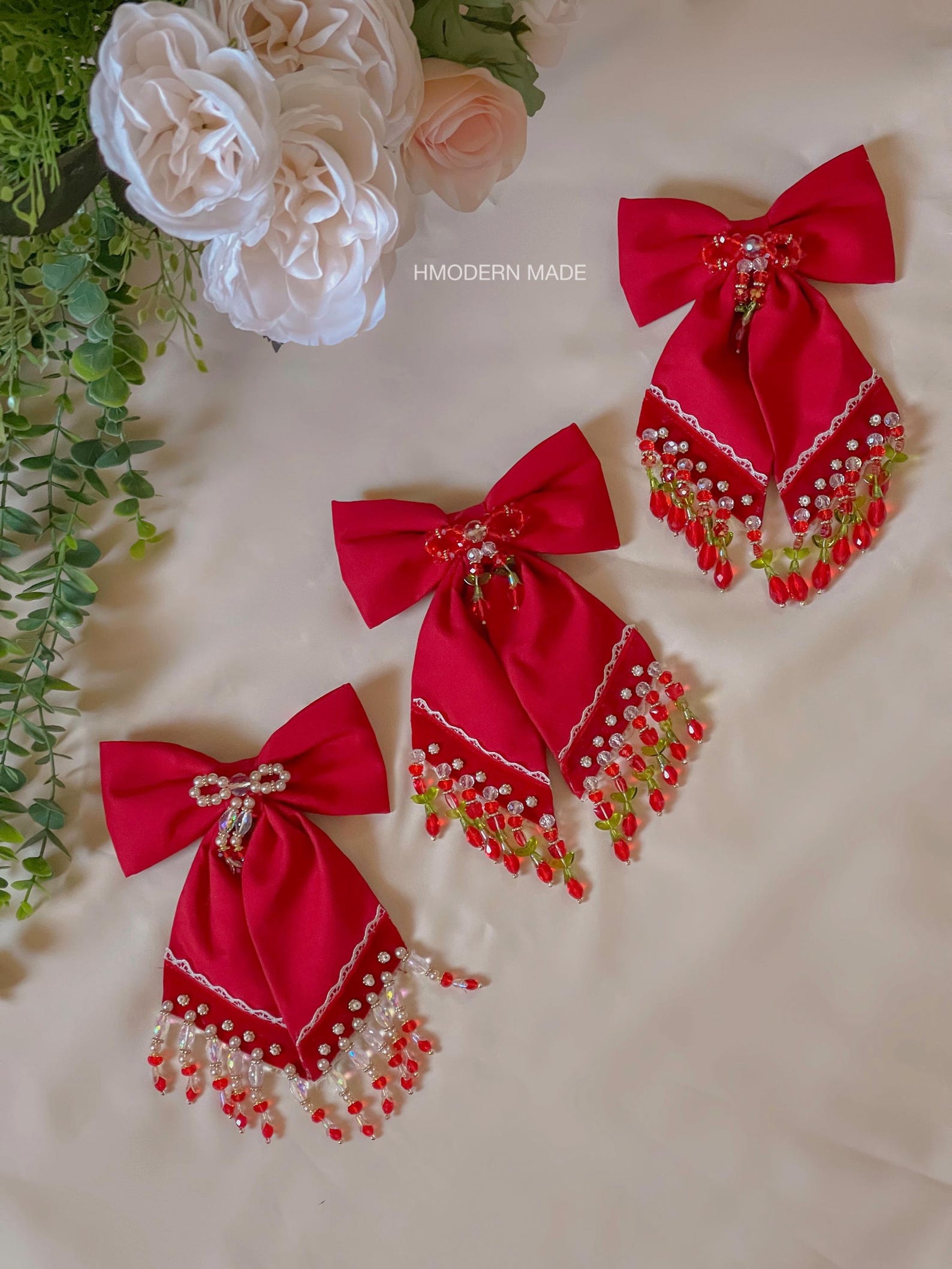 Hmong Red Sailor Bow - Hmong Inspired Hair Bow - Etsy