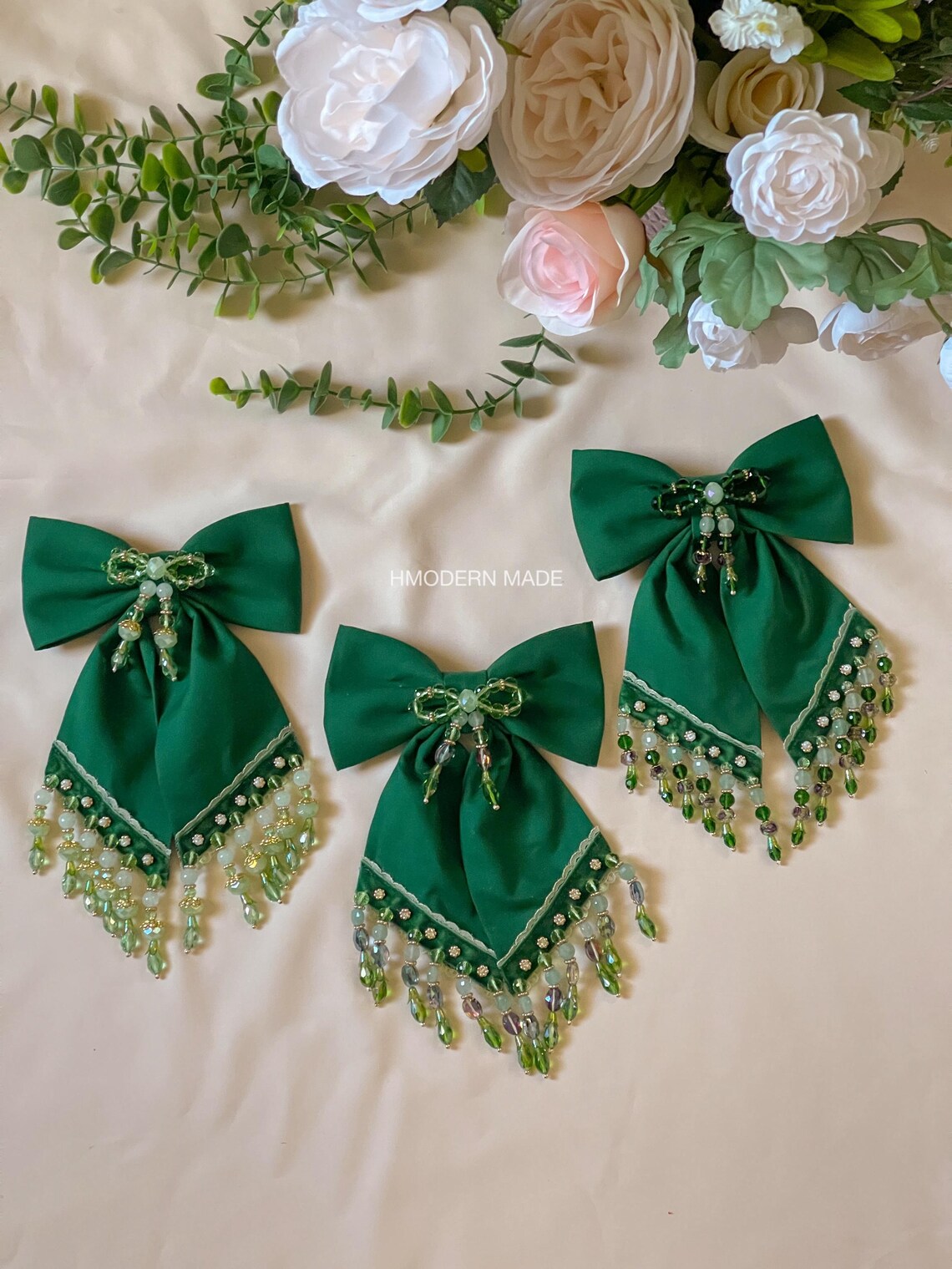 Hmong Forest Green Sailor Bow - Hmong Inspired Hair Bow - Etsy