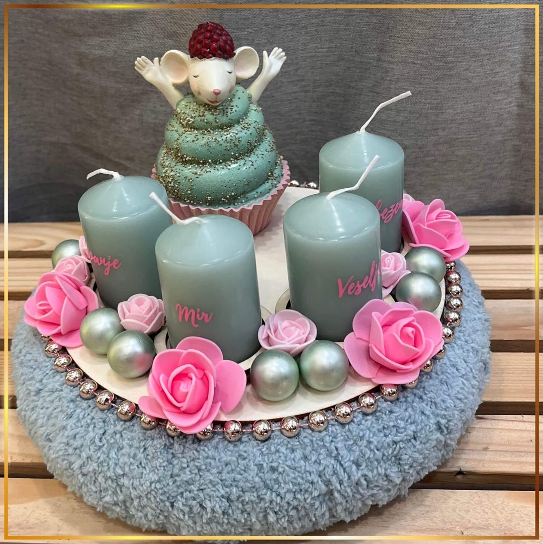 Pink Blue Advent Wreath - Etsy