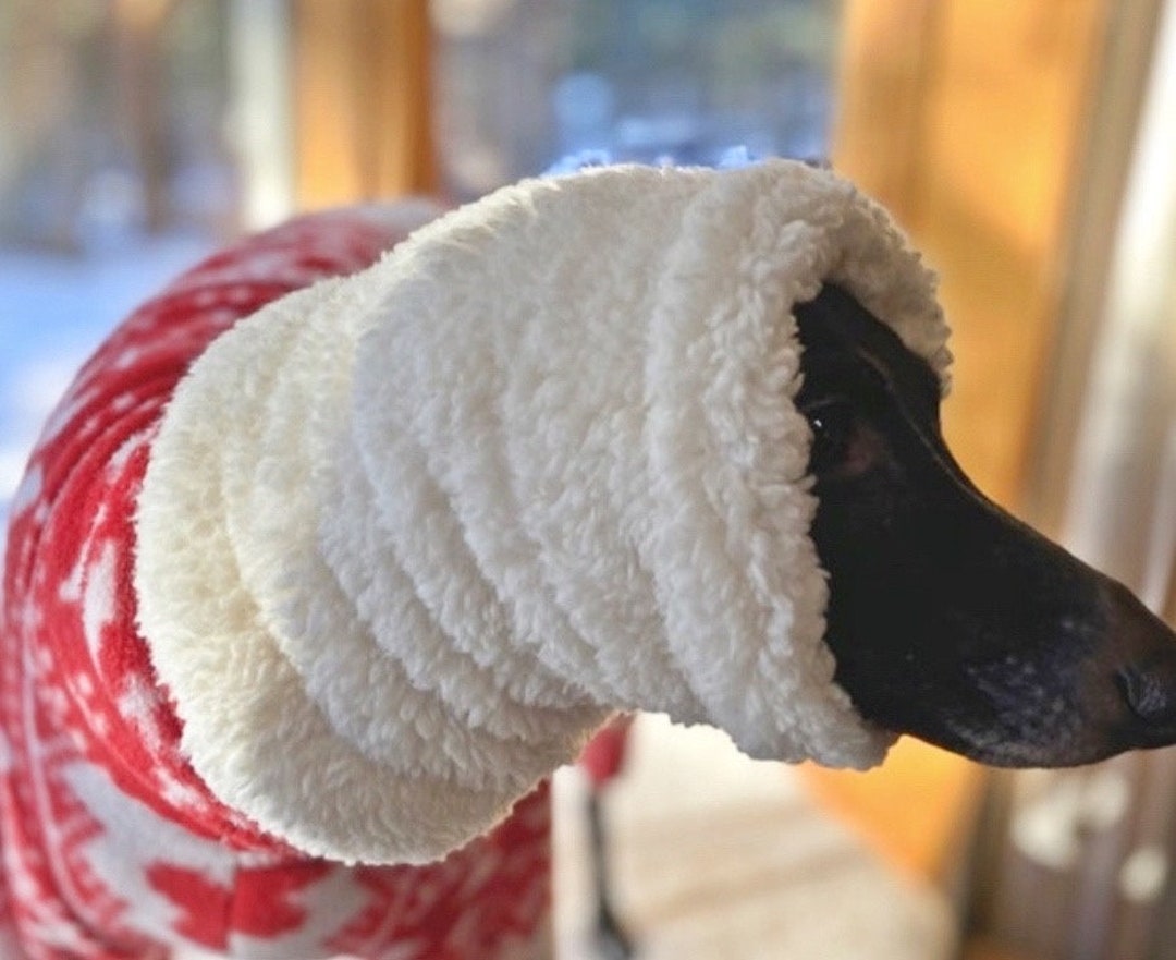 Italian Greyhound, Dog Snood, Neck Warmer, Scarf, Fluffy Pom Pom, Pink ...