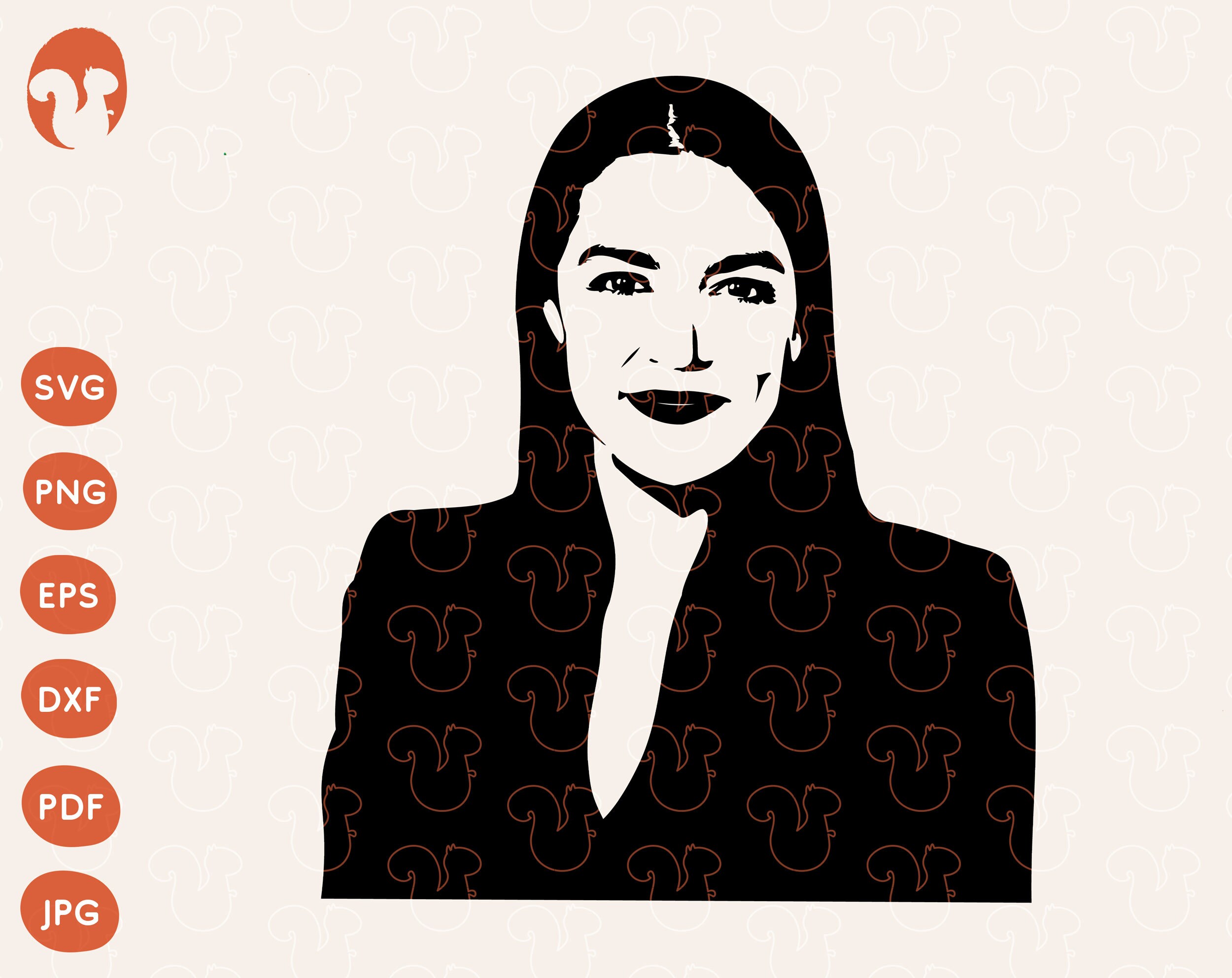 Alexandria Ocasio-Cortez SVG PNG AOC Silhouette Vector | Etsy